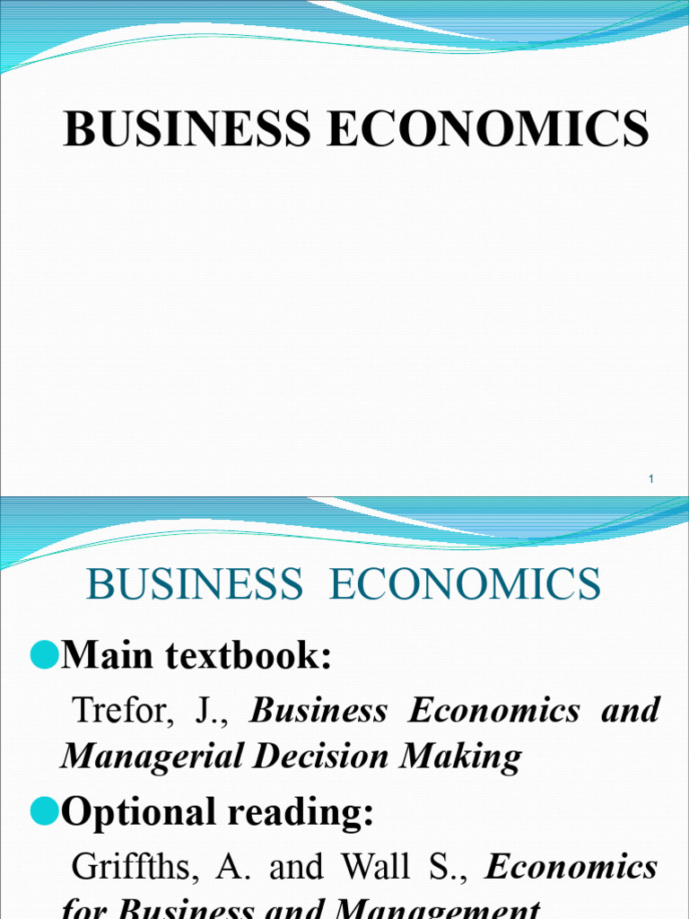 Slide 1. Introduction To Business Economics | PDF | Business Economics ...