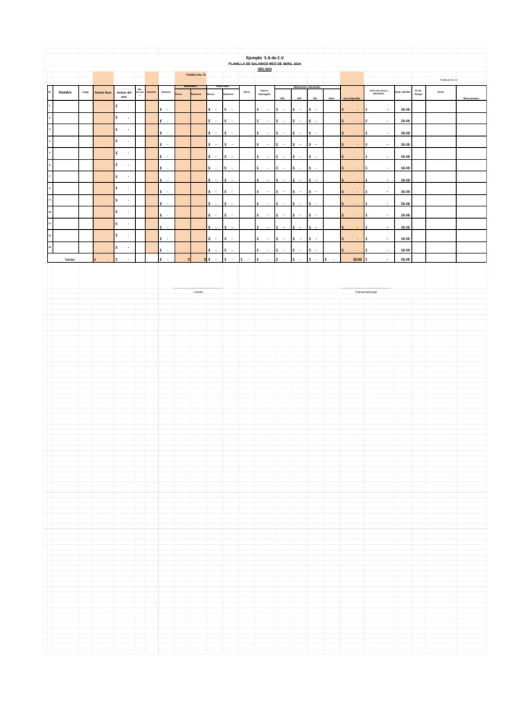 Planillas.xlsx | PDF