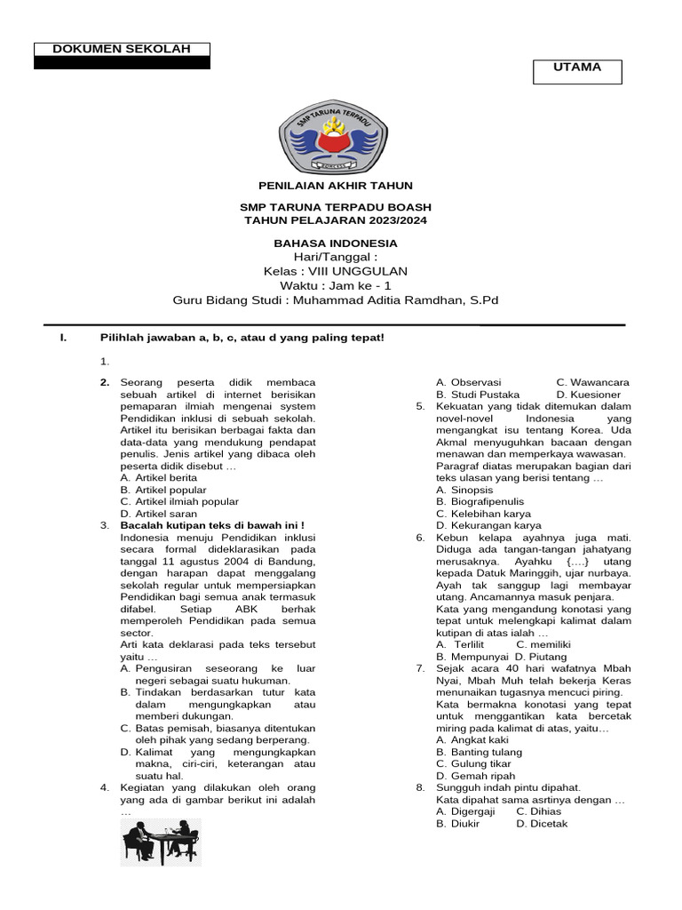 Pat Bindo 8 Unggulan SMT 2 | PDF