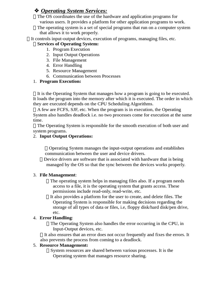 OPS Unit 01 Notes | PDF | Kernel (Operating System) | Operating System