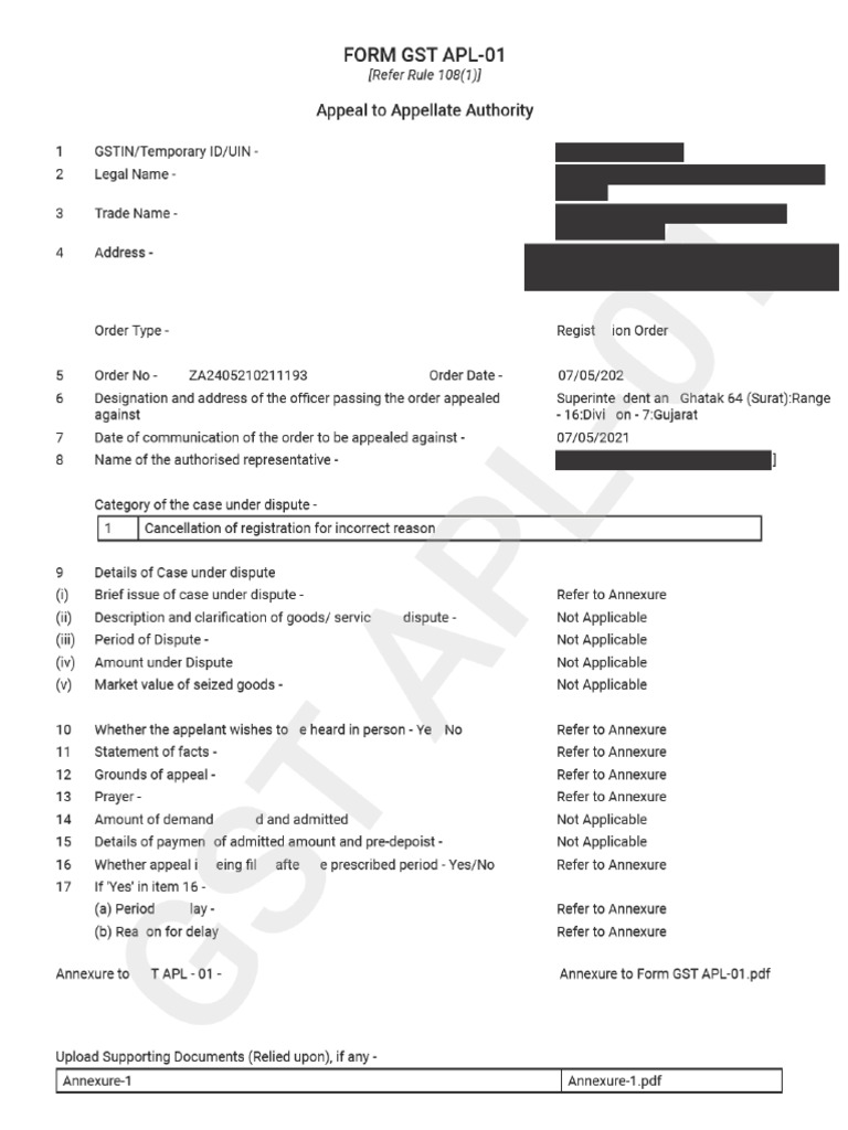 GST Apl-01 | PDF