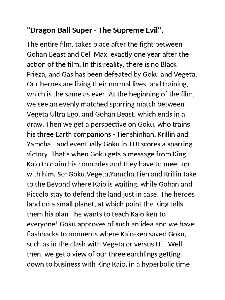 Dragon Ball Super - The Supreme Evil Eng | PDF | Dragon Ball