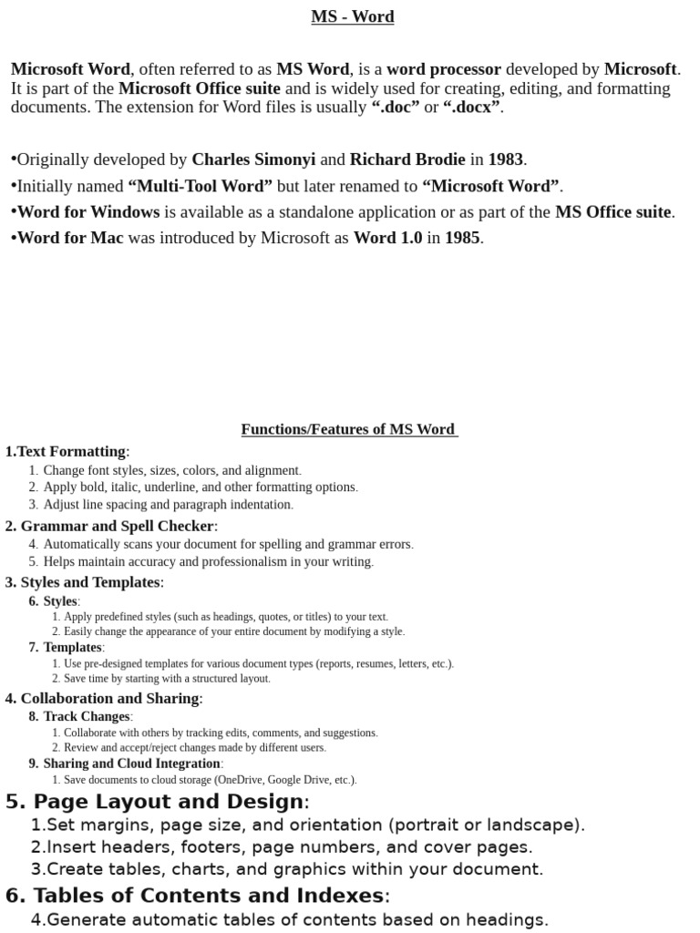 MS Word | PDF | Microsoft Word | Computing
