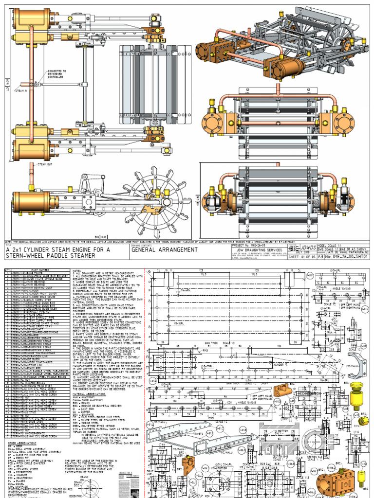 A 2x1 Cylinder Steam Engine For A Stern-Wheel Paddle Steamer | PDF ...