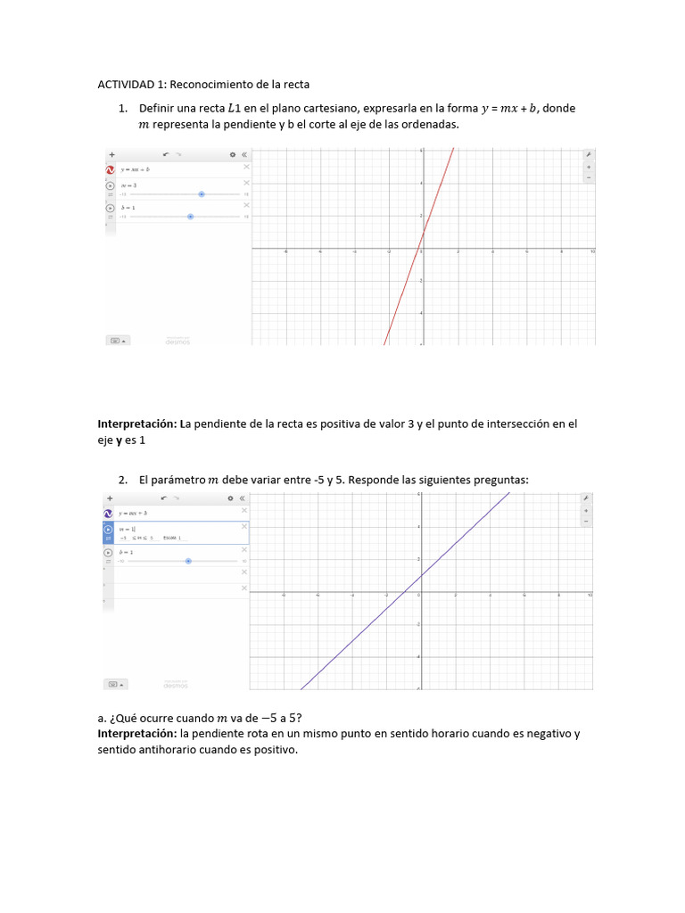 Tarea Junior Saavedra | PDF | Pendiente | Línea (geometría)