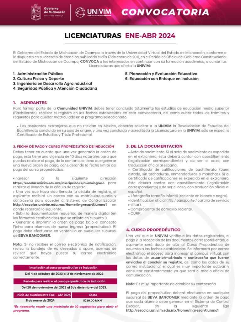 Convocatorias GRAL 2023 | PDF