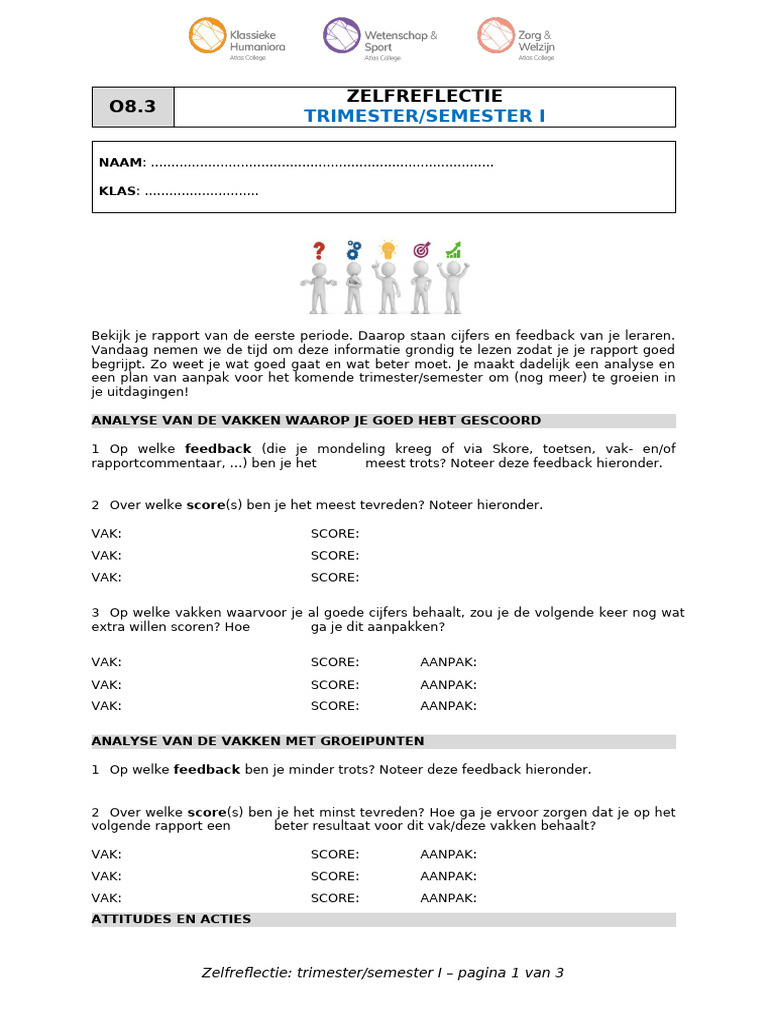 O8.3 Zelfreflectie - TR I - SE I | PDF