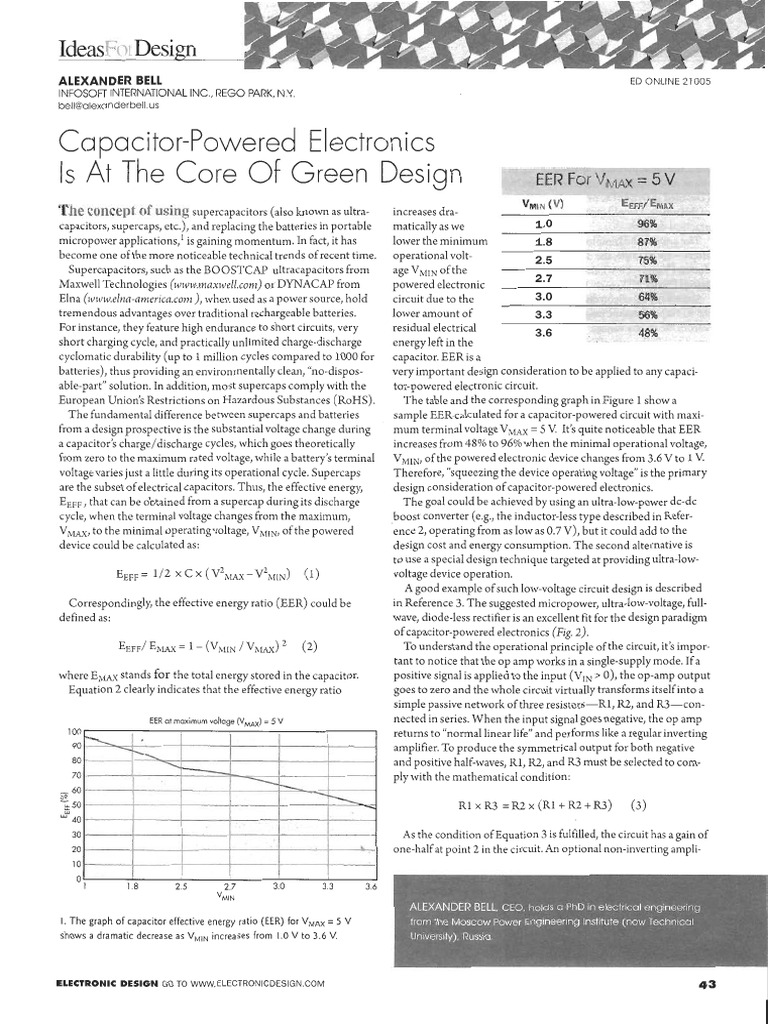 Capacitor Powered Electronics | PDF