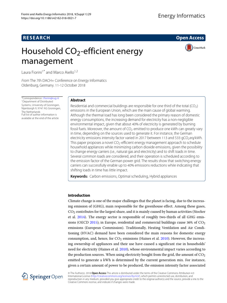 2018-Household CO2-efficient Energy Management | PDF | Water Heating | Power Station