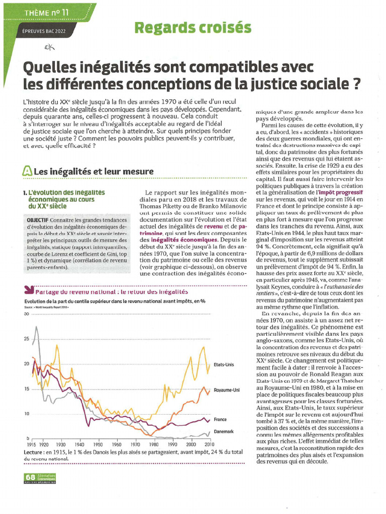 Justice Sociale Et Inégalités Synth AE | PDF