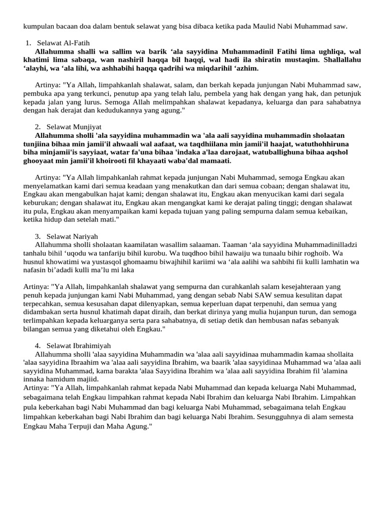 Kumpulan DOa Maulid Nabi | PDF | Agama & Spiritualitas
