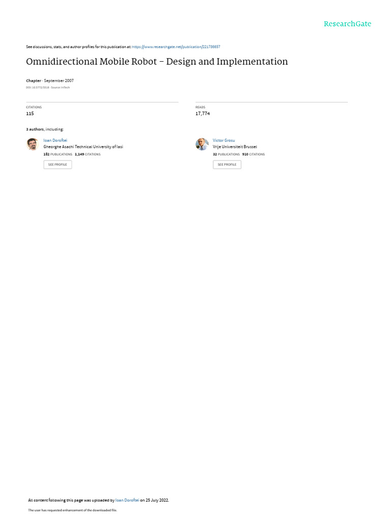 Intechomnidirectional Mobile Robot Design And Implementation Pdf