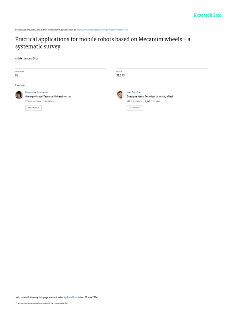 Practical Applications For Mobile Robots Based On Mecanum Wheels - A ...