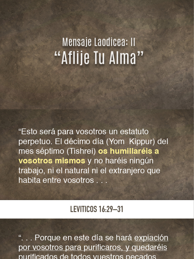 Laodicean Message II - Ye Shall Afflict Your Souls - Spanish | PDF ...