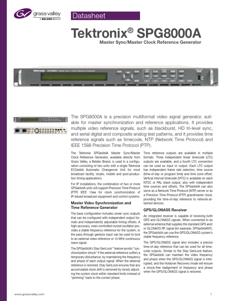 GVB 1 0586d en Ds - Tektronix - Spg8000a | PDF | Electrical Engineering ...