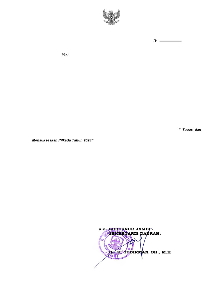 Undangan Rakor GWPP Bupatiwalikota 2024 | PDF