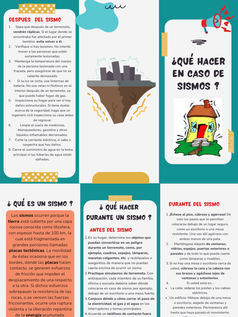 Triptico de Sismo | PDF | Temblores