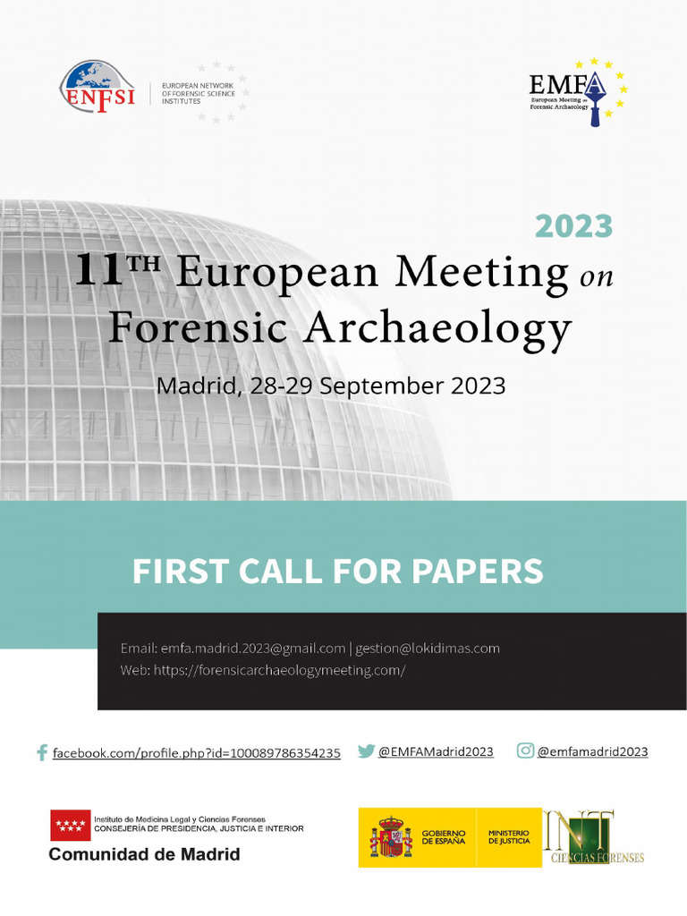 First Call For Papers EMFA 2023 | PDF | Forensic Science | Archaeology