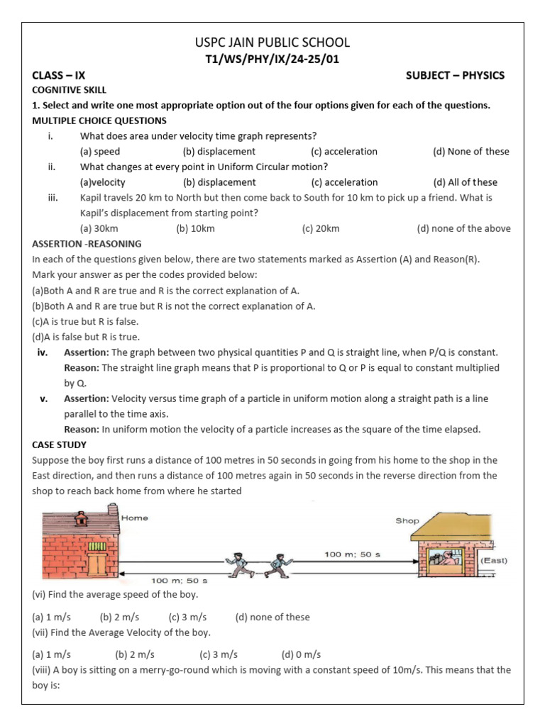 Resource 20240501111042 t1 Ws Phy Ix 24-25 01 | PDF | Acceleration | Velocity