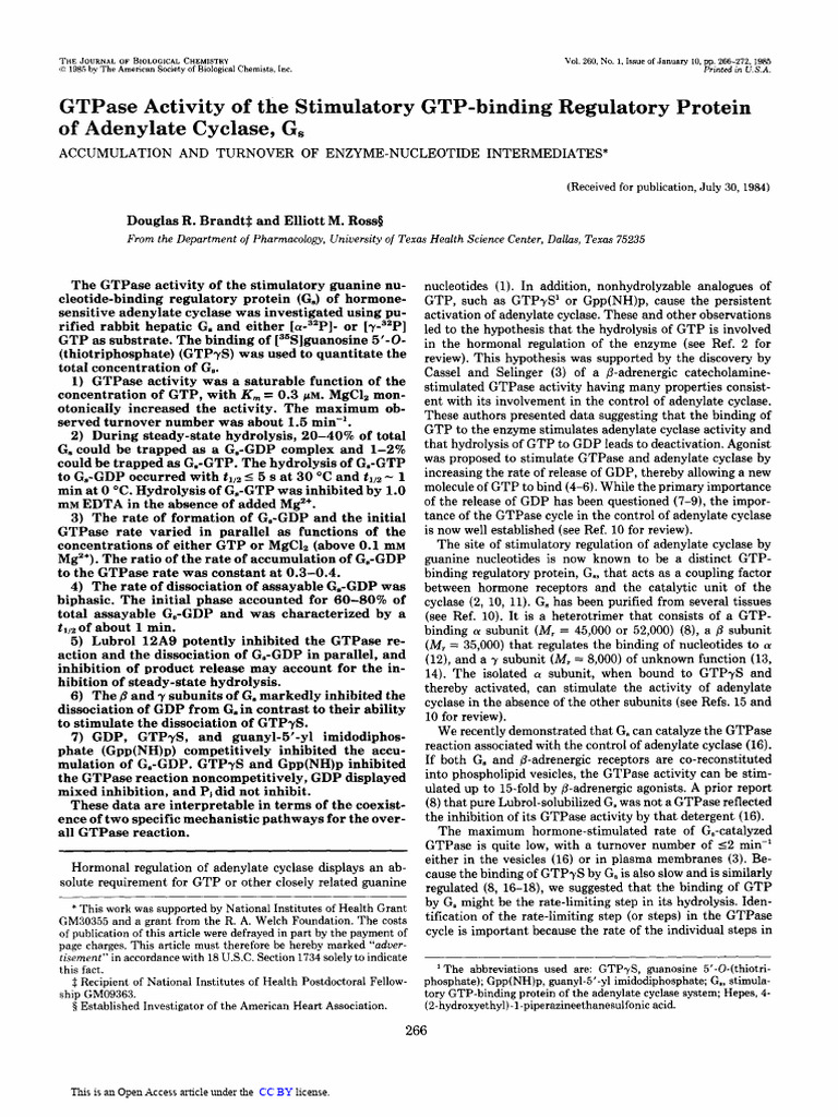 Gtpase Activity The Stimulatory Gtp-Binding Regulatory Protein of ...