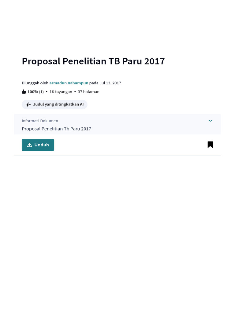 Proposal Penelitian TB Paru 2017 - PDF | PDF | Komputer