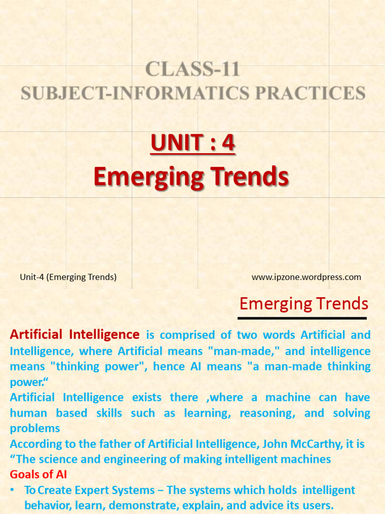 11th IP Unit-4 Emerging Trends | PDF | Augmented Reality | Cloud Computing 11th IP Unit-4 Emerging Trends | PDF | Augmented Reality | Cloud Computing