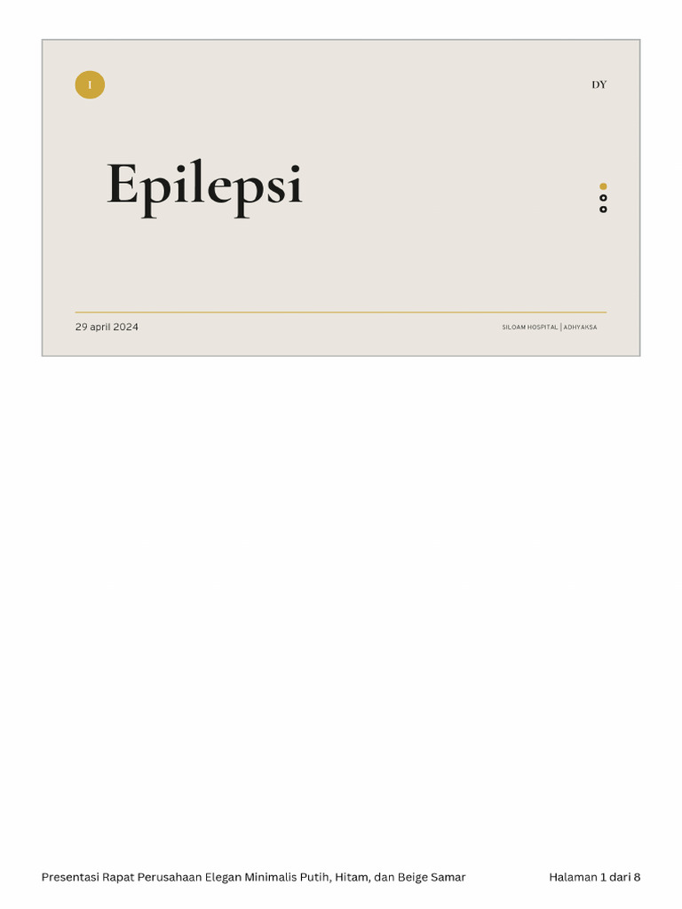 Epilepsi (Adhyaksa) | PDF