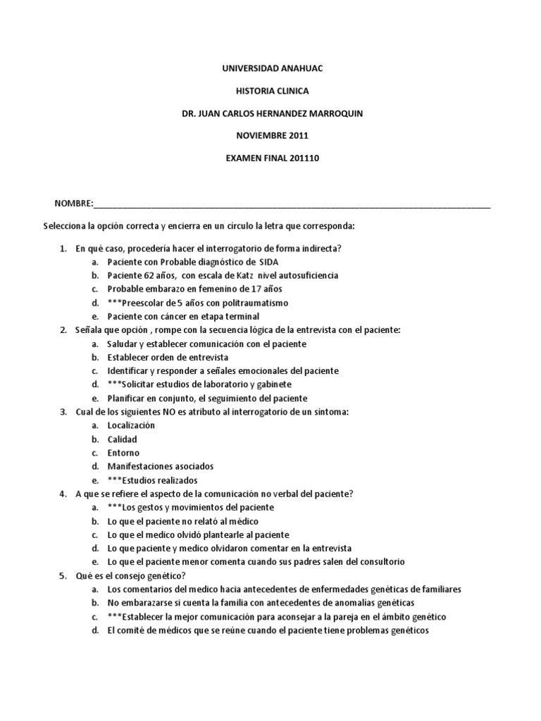 Exfinal HC201110 | PDF | Diarrea | Hipertensión