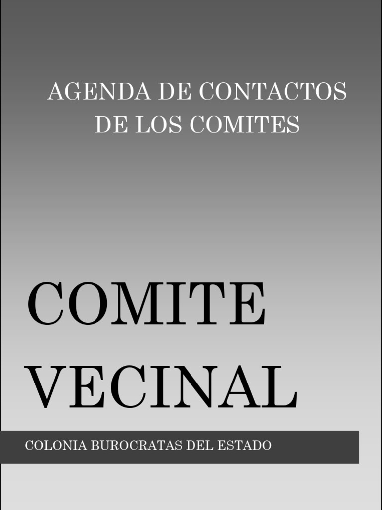 Agenda de Contactos - Comite Vecinal-1 | PDF