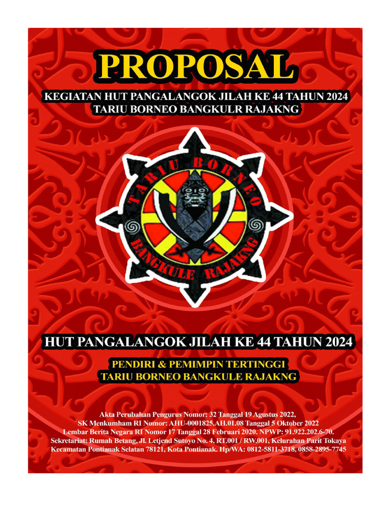 PROPOSAL PANITIA HUT PJ 2024 | PDF