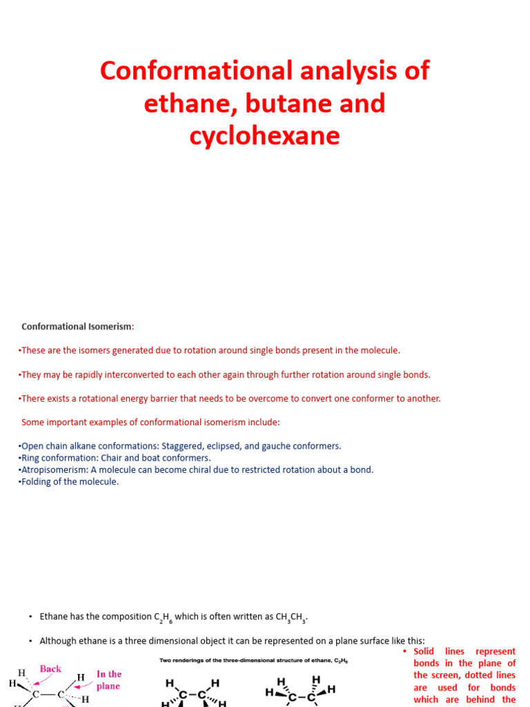 Conformational Analysis of Ethane, Butane and Cyclohexane | PDF ...