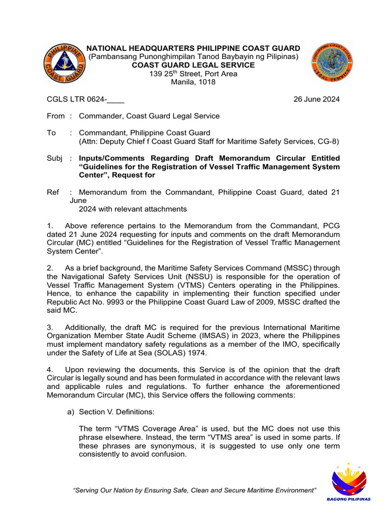 InputsComments Re Draft MC Entitled Guidelines For The Registration of ...