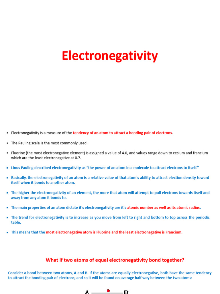 Electronegativity Explained | PDF | Chemical Bond | Ionic Bonding