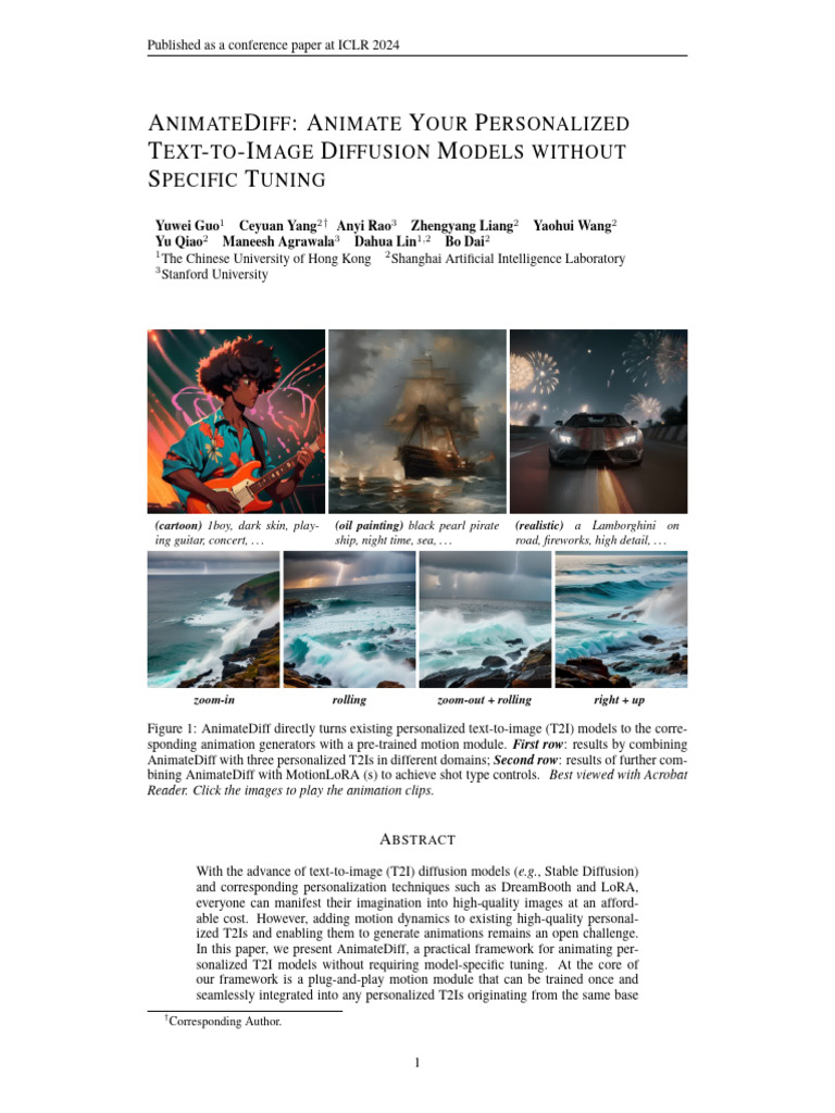 2307.04725v2ANIMATEDIFF - ANIMATE YOUR PERSONALIZED TEXT-TO-IMAGE DIFFUSION MODELS WITHOUT ...