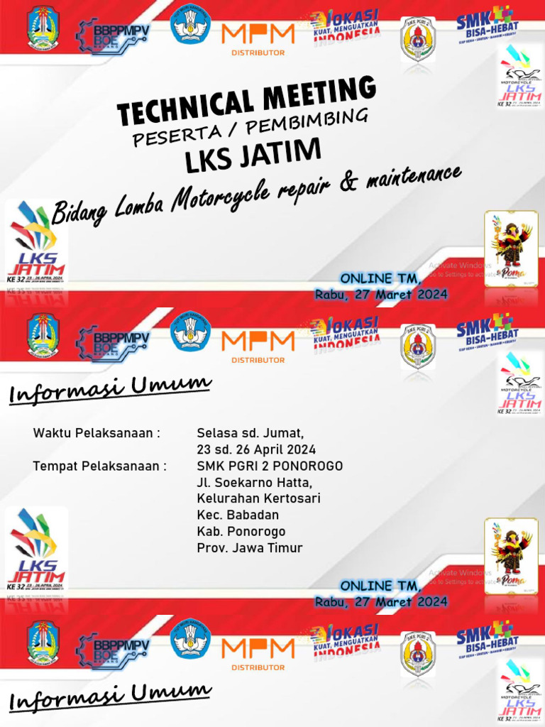 TM Peserta LKS Jatim Motorcycle | PDF