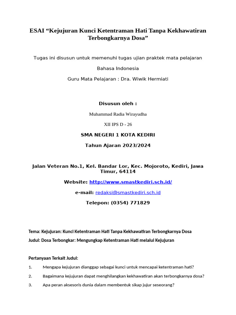 Teks Esai Betai | PDF | Sains & Matematika