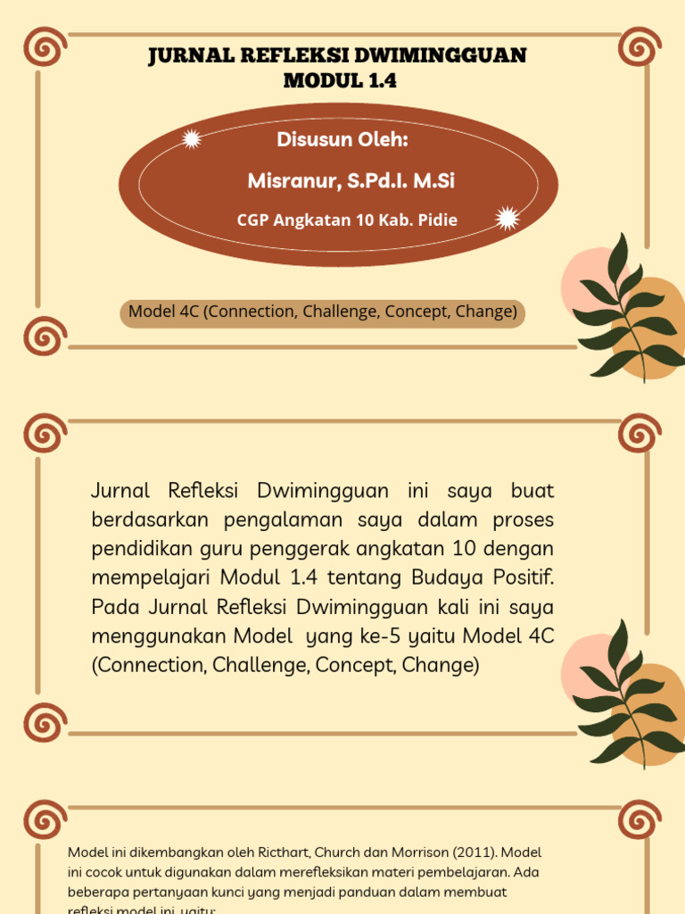 Jurnal Refleksi Dwimingguan Modul 1.4 | PDF