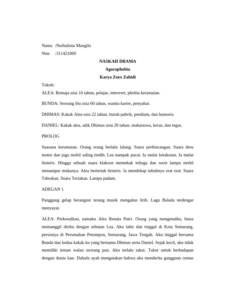 NASKAH DRAMA Nurhalima Mangilo | PDF