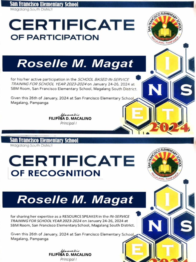 Inset Cert | PDF