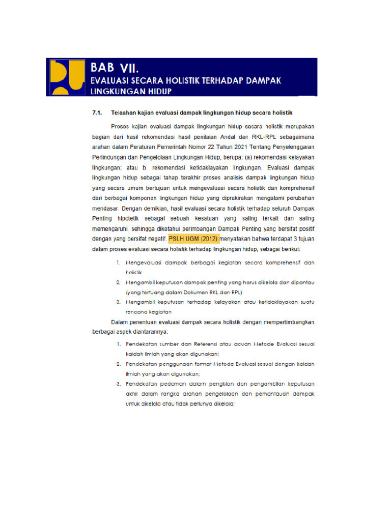 Contoh Evaluasi Holistik | PDF