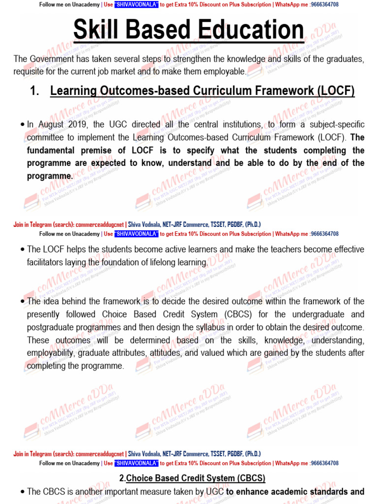 UGC LOCF and CBCS Framework Overview | PDF | Mentorship | Educational ...
