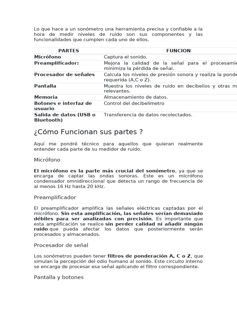 ¿Cómo Funcionan Sus Partes ?: Micrófono | PDF | Micrófono | ruido