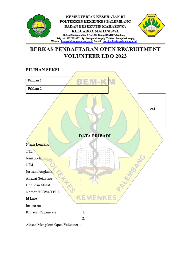 Pendaftaran Volunteer LDO 2023 | PDF