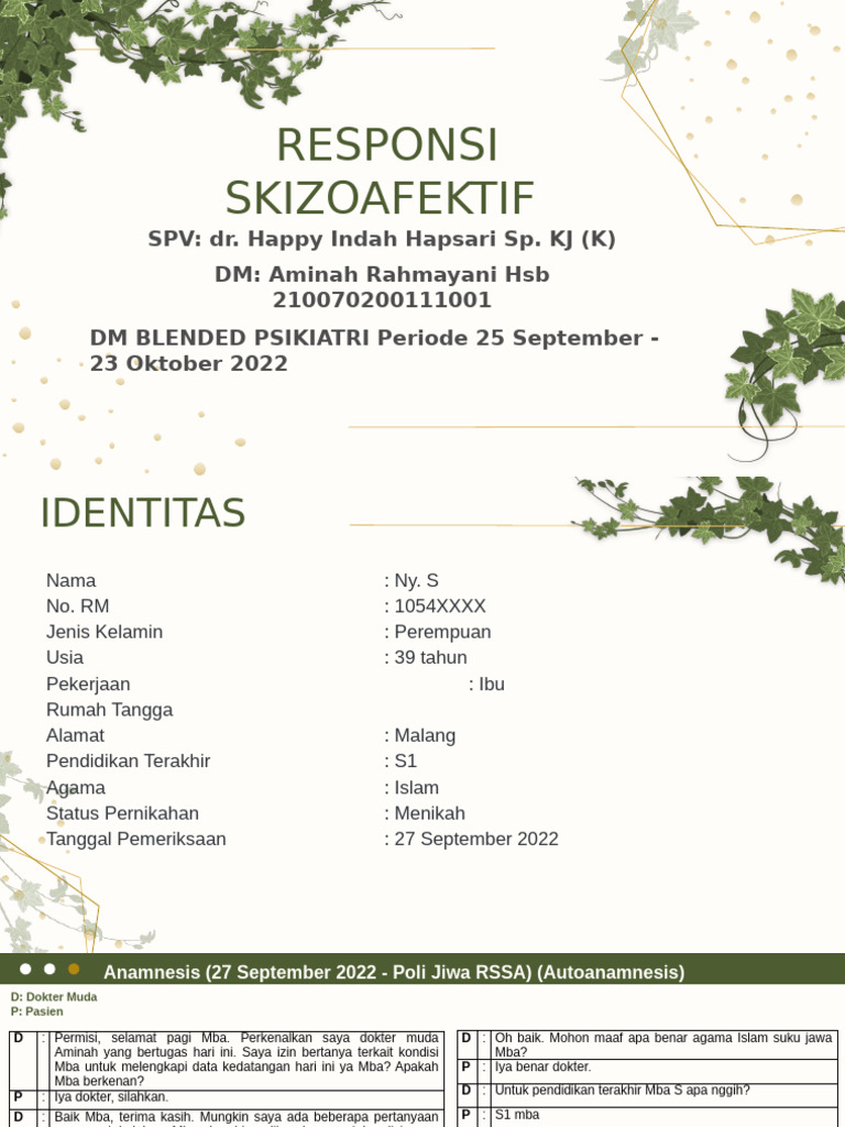 Evaluasi Kasus Skizoafektif Ny. S | PDF | Sains & Matematika