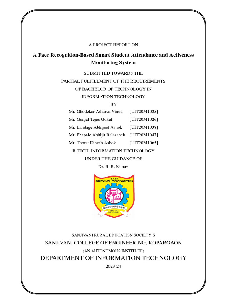 A Face Recognition Based Smart Student Attendance and Activeness ... A Face Recognition Based Smart Student Attendance and Activeness ...