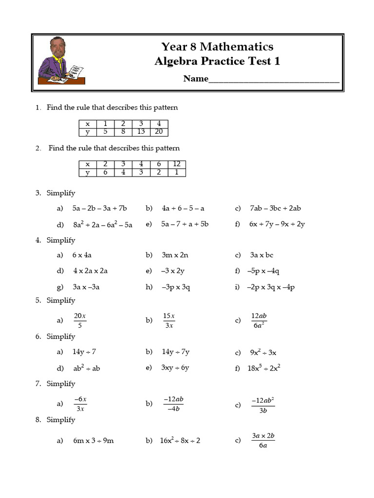 Year 8 Algebra 1 | PDF | Teaching Methods & Materials