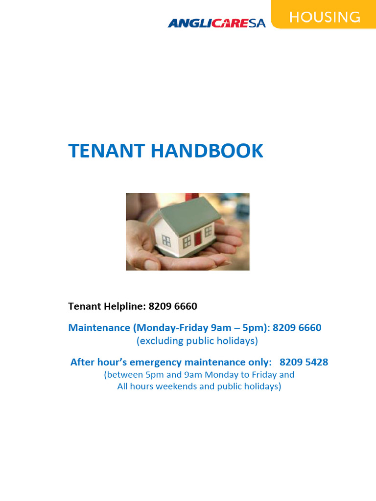 AnglicareSA Housing Tenant Information Handbook 2016 | PDF | Renting ...