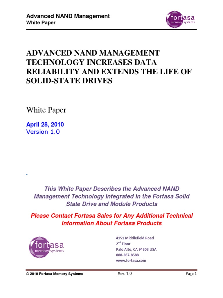Fortasa Reliability Paper | Download Free PDF | Flash Memory | Solid ...