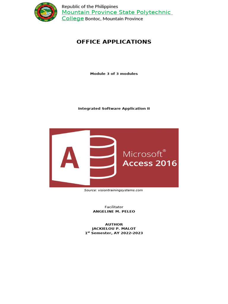 MODULE-6-ACCESS | PDF | Databases | Microsoft Access MODULE-6-ACCESS | PDF | Databases | Microsoft Access