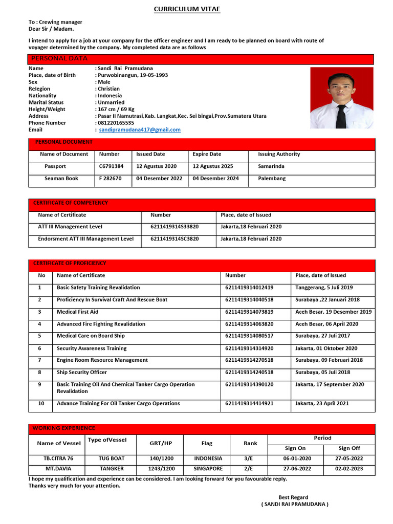 Curriculum Vitae Update | PDF | Shipping | Water Transport
